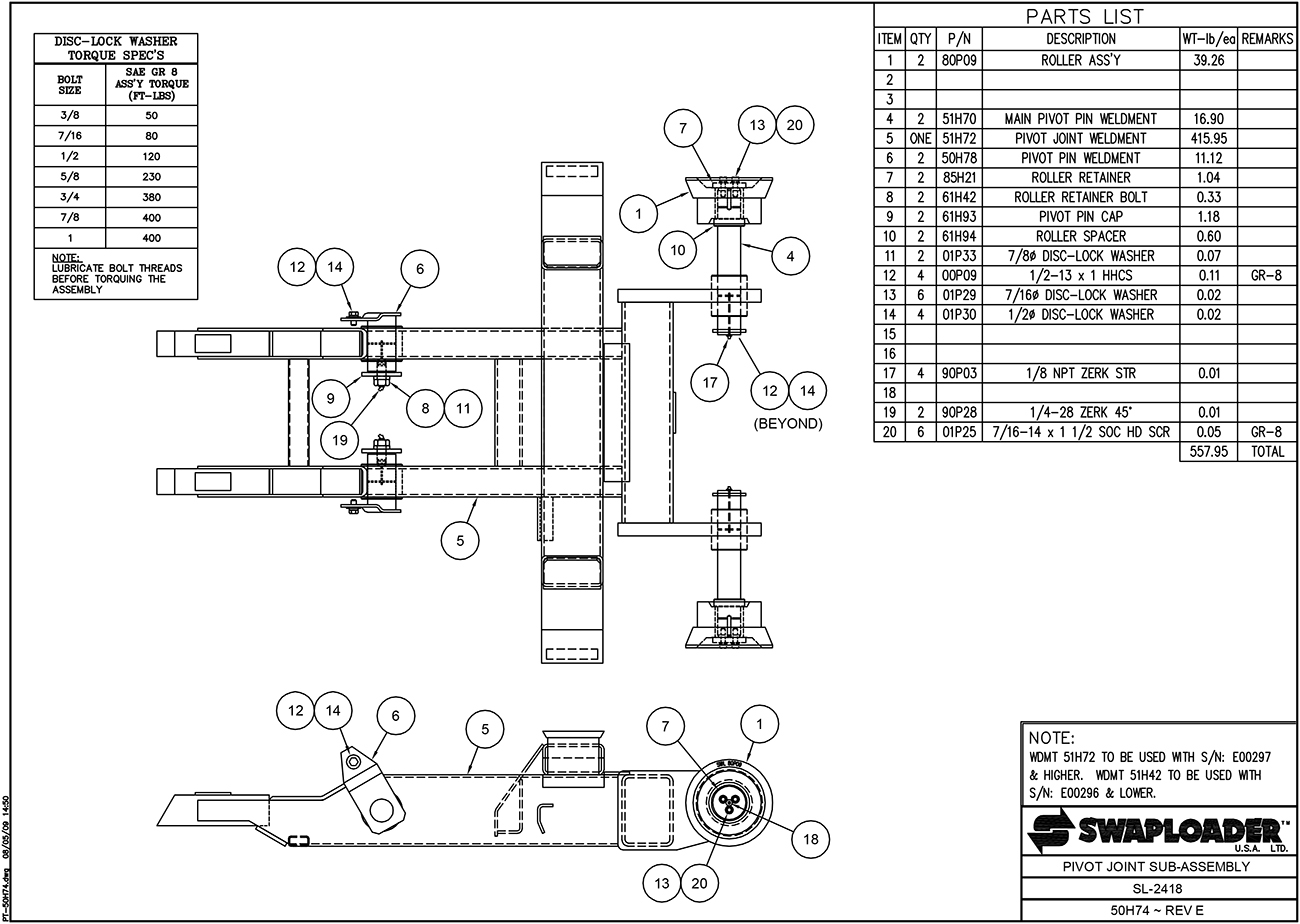 SL-2418 Pivot Joint Sub-Assembly Diagram - Intercon Truck of Baltimore ...