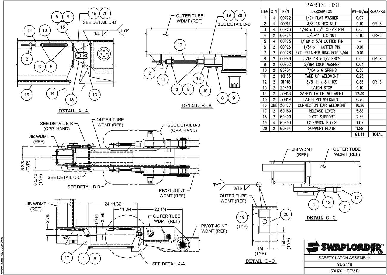 SL-2418 Safety Latch Assembly Diagram - Intercon Truck of Baltimore ...