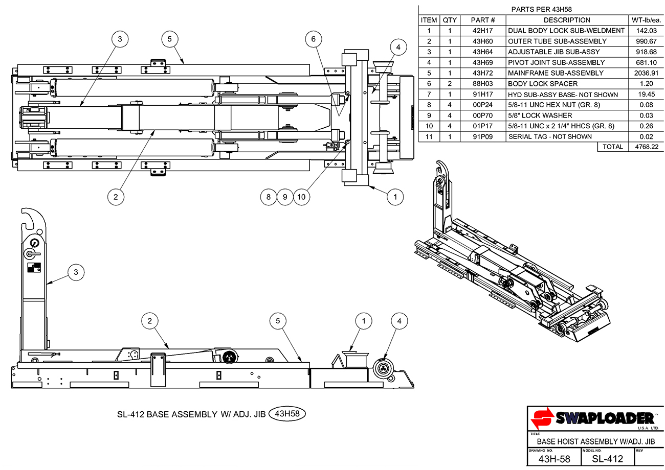 SwapLoader - SL-412 Fixed Jib Sub-Assembly - ITEParts.com