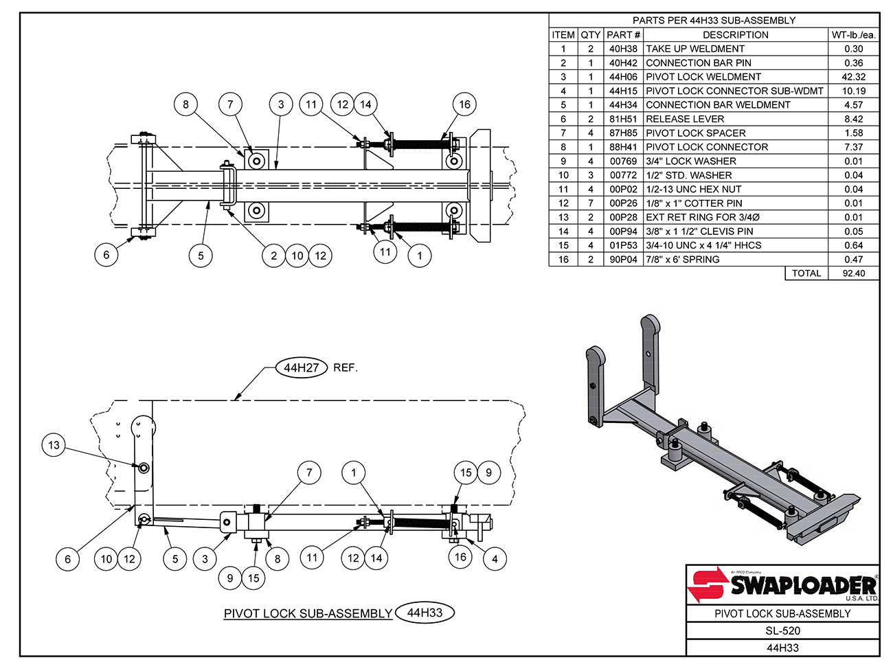 SwapLoader - SL-650 Hoist Installation Kit Assembly - ITEParts.com