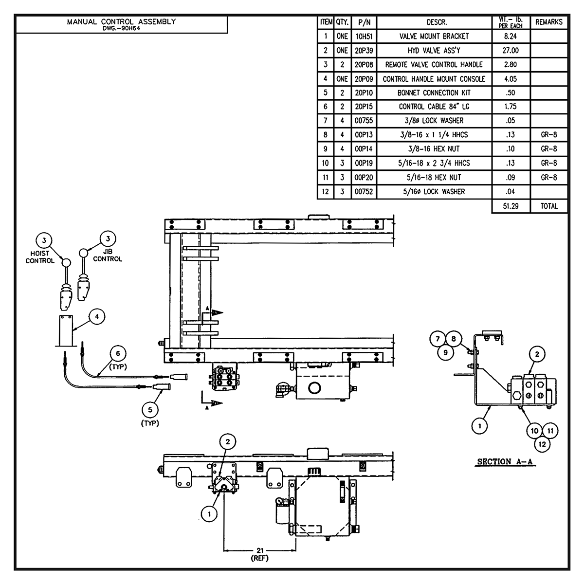 Swaploader SL-95 Telescopic Jib Sub-Assembly Diagram From ITEParts.com