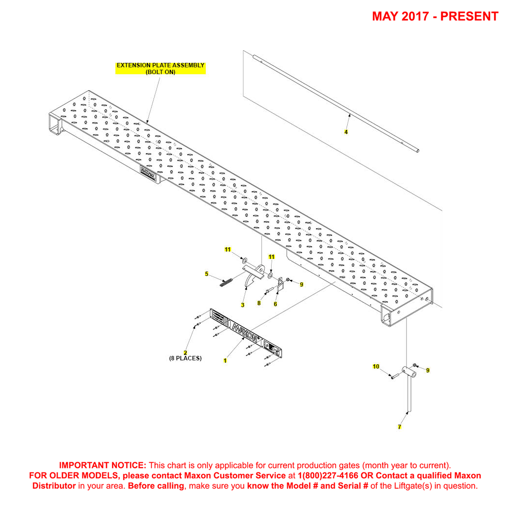 Maxon TE-15 And TE-20 (Nov 2017 - Present) Decals Diagram From ITEParts.com