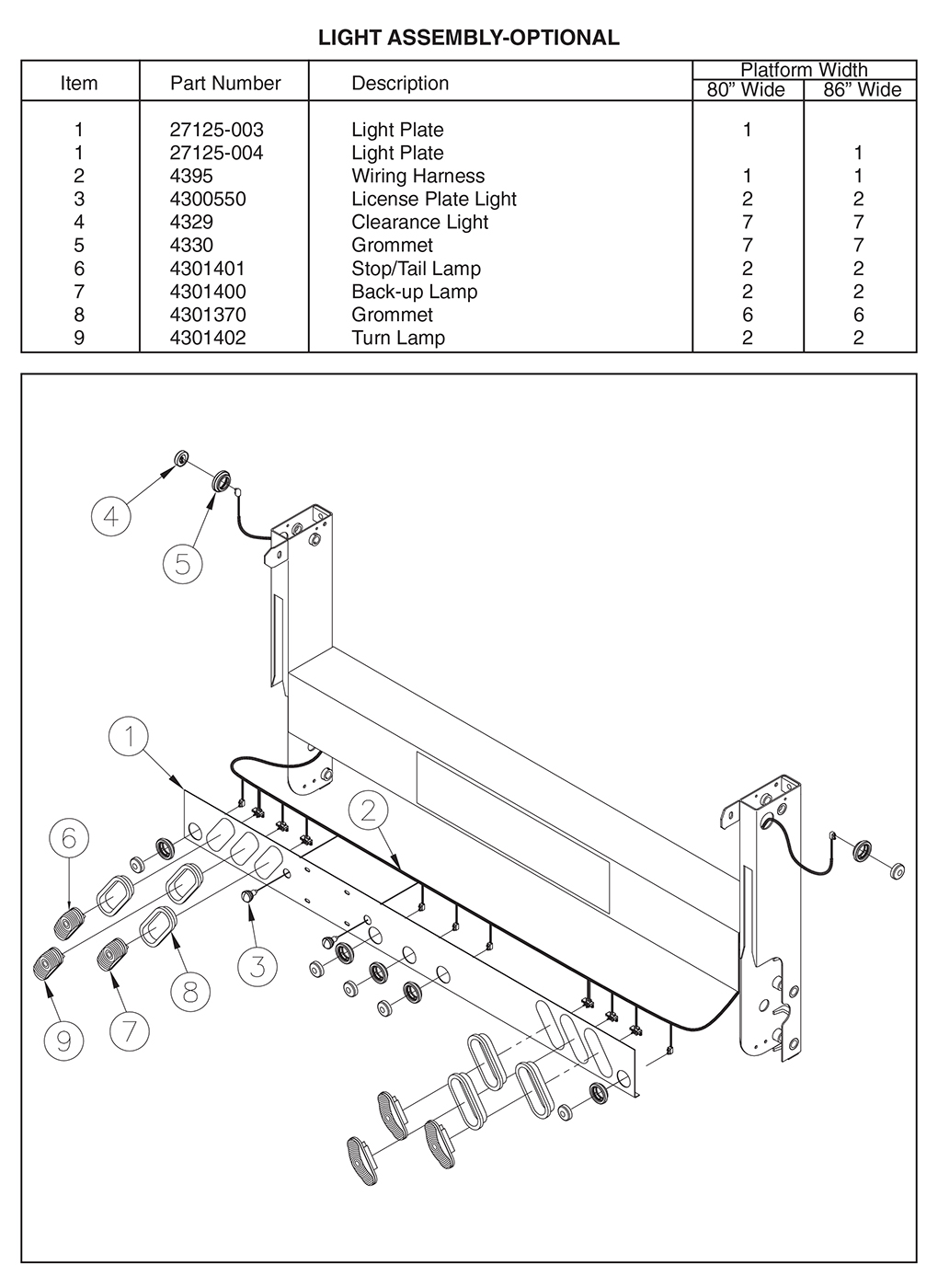 Thieman Tailgates TT16ETAL-OLA-DG - TT16ETAL Optional Light Assembly ...