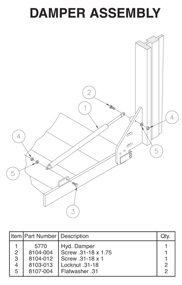 Thieman Tailgates TVLR2020A-DA-DG - TVLR 20/20A Damper Assembly Diagram ...