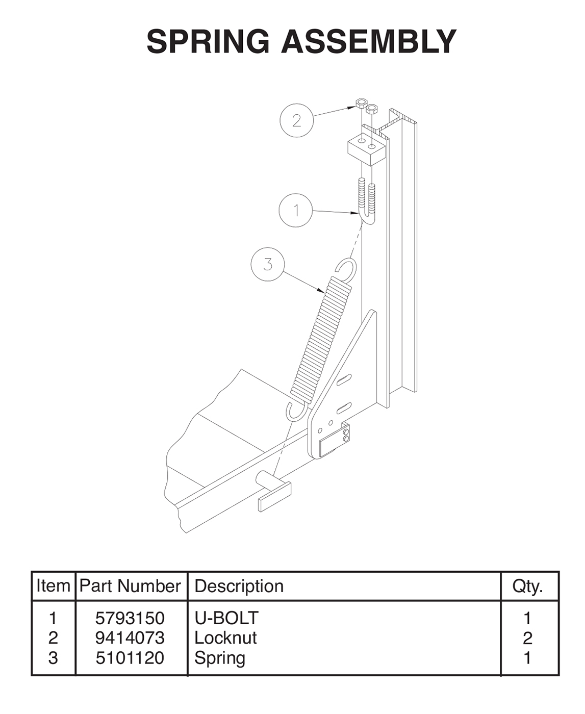 Thieman Tailgates TVLR3030A-SPRING-DG - TVLR 30/30A Spring Assembly ...